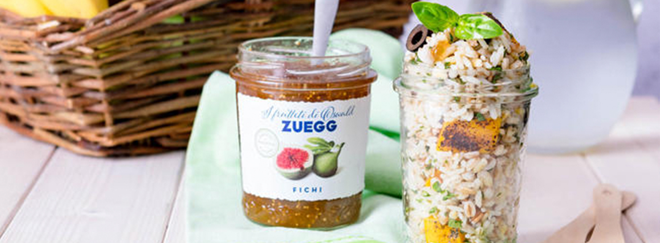 Insalata estiva di Cereali, Peperoni e Salsa Agrodolce ai Fichi